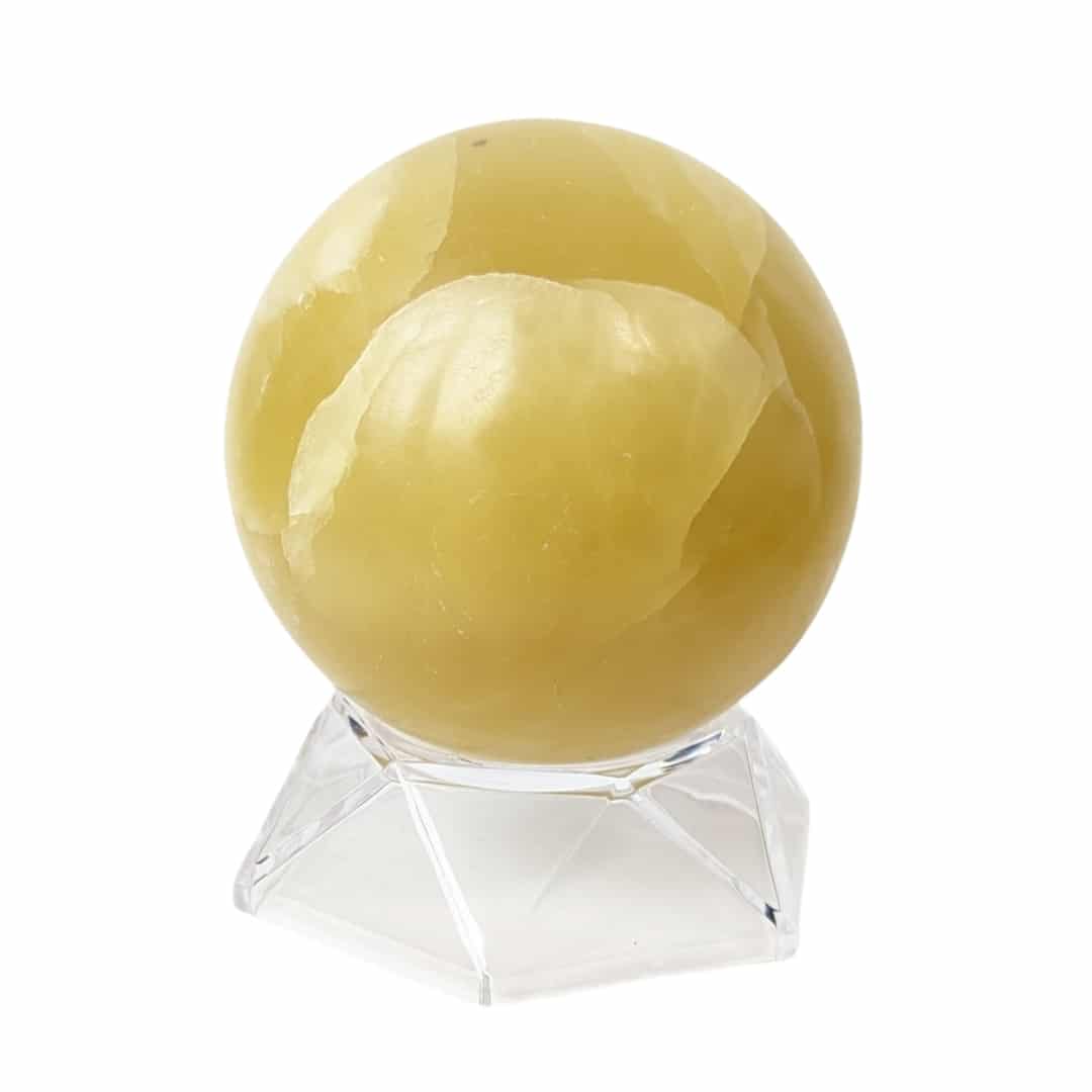Sphère Calcite jaune | 7cm | Vertus, bienfaits en lithothérapie
