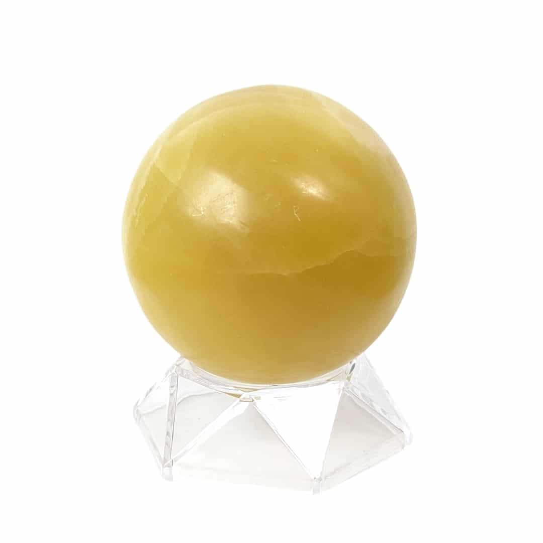 Sphère Calcite jaune | 7cm | Vertus, bienfaits en lithothérapie