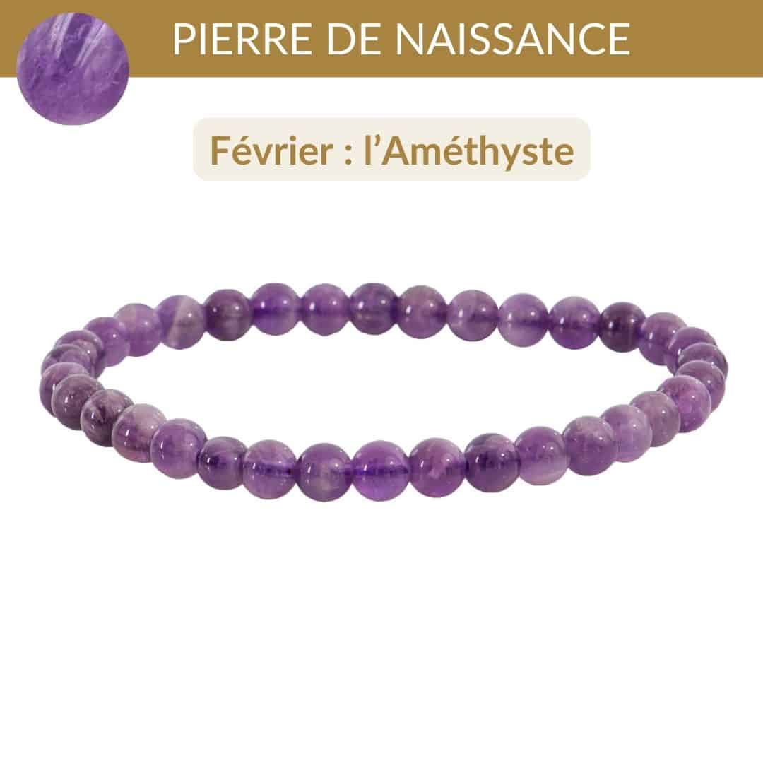 Bracelet Pierre de naissance Février, l'Améthyste - Garaulion